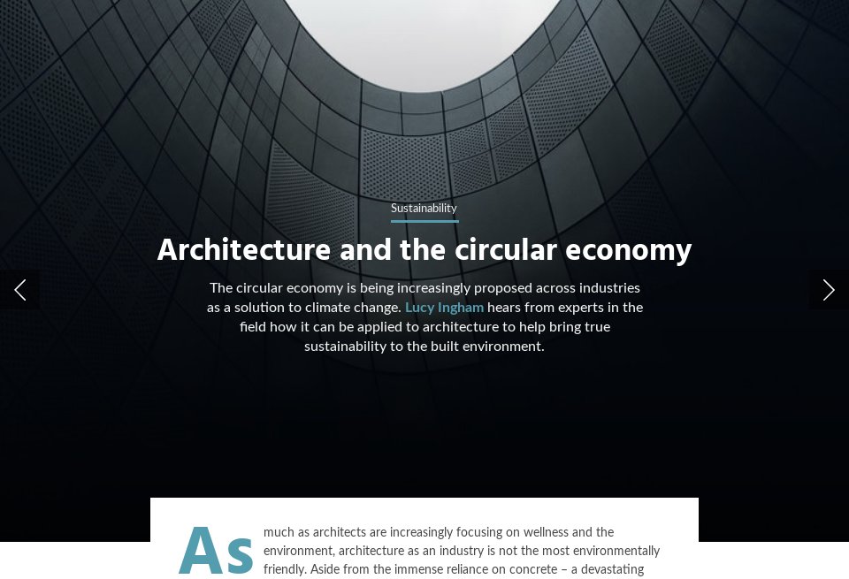 Architecture and the circular economy - Design & Build Review | Issue ...