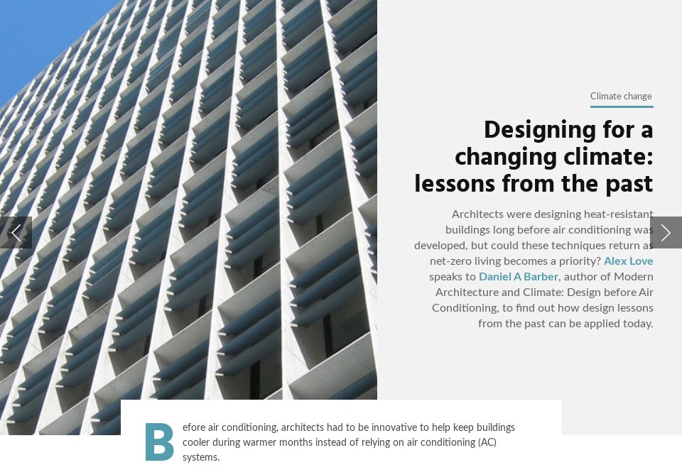 Climate change: design lessons from the past - Design & Build Review ...