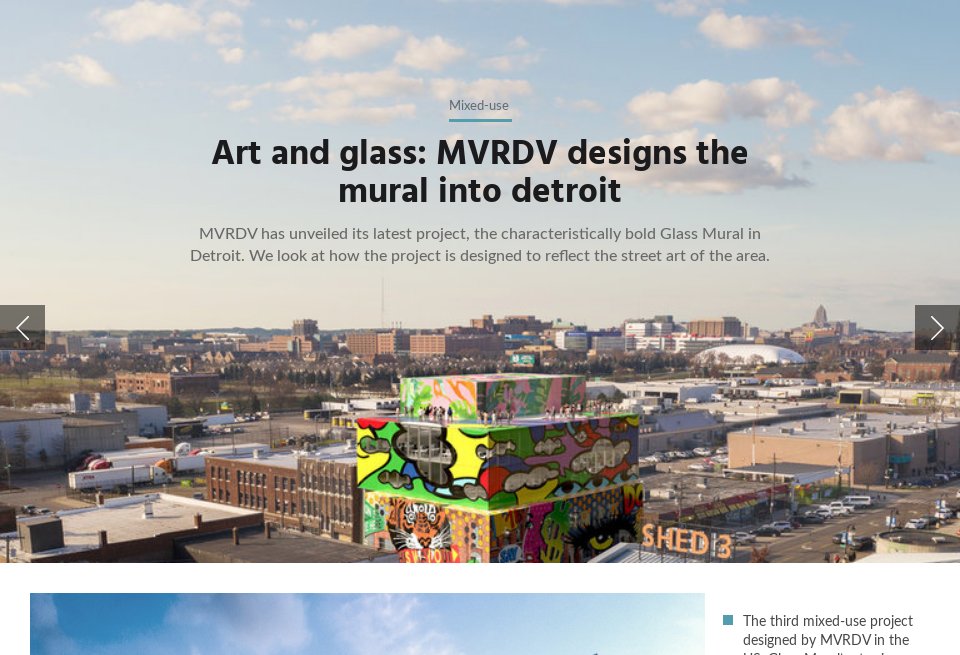 Art and glass: MVRDV designs the mural into detroit - Design & Build ...