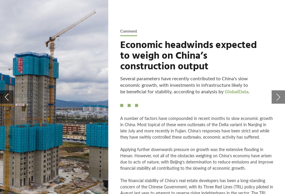 Economic headwinds expected to weigh on China’s construction output ...