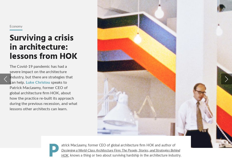 Surviving a crisis in architecture: lessons from HOK - Design & Build ...