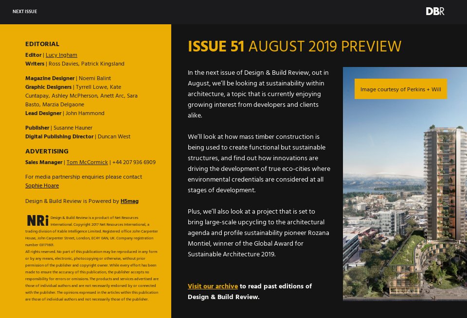 Next Issue - Design & Build Review | Issue 50 | June 2019